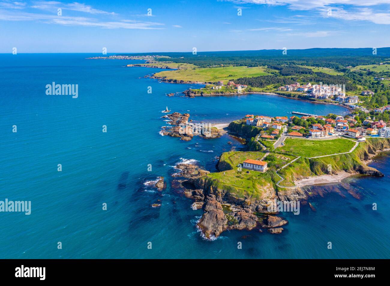 Aerial view of Bulgarian seaside town Ahtopol Stock Photo - Alamy