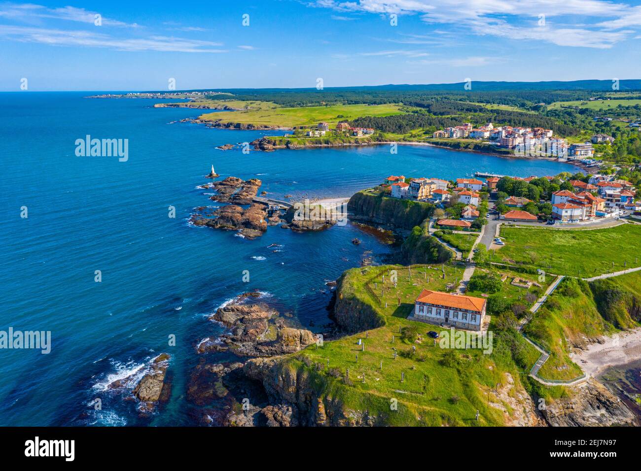 Aerial view of Bulgarian seaside town Ahtopol Stock Photo - Alamy
