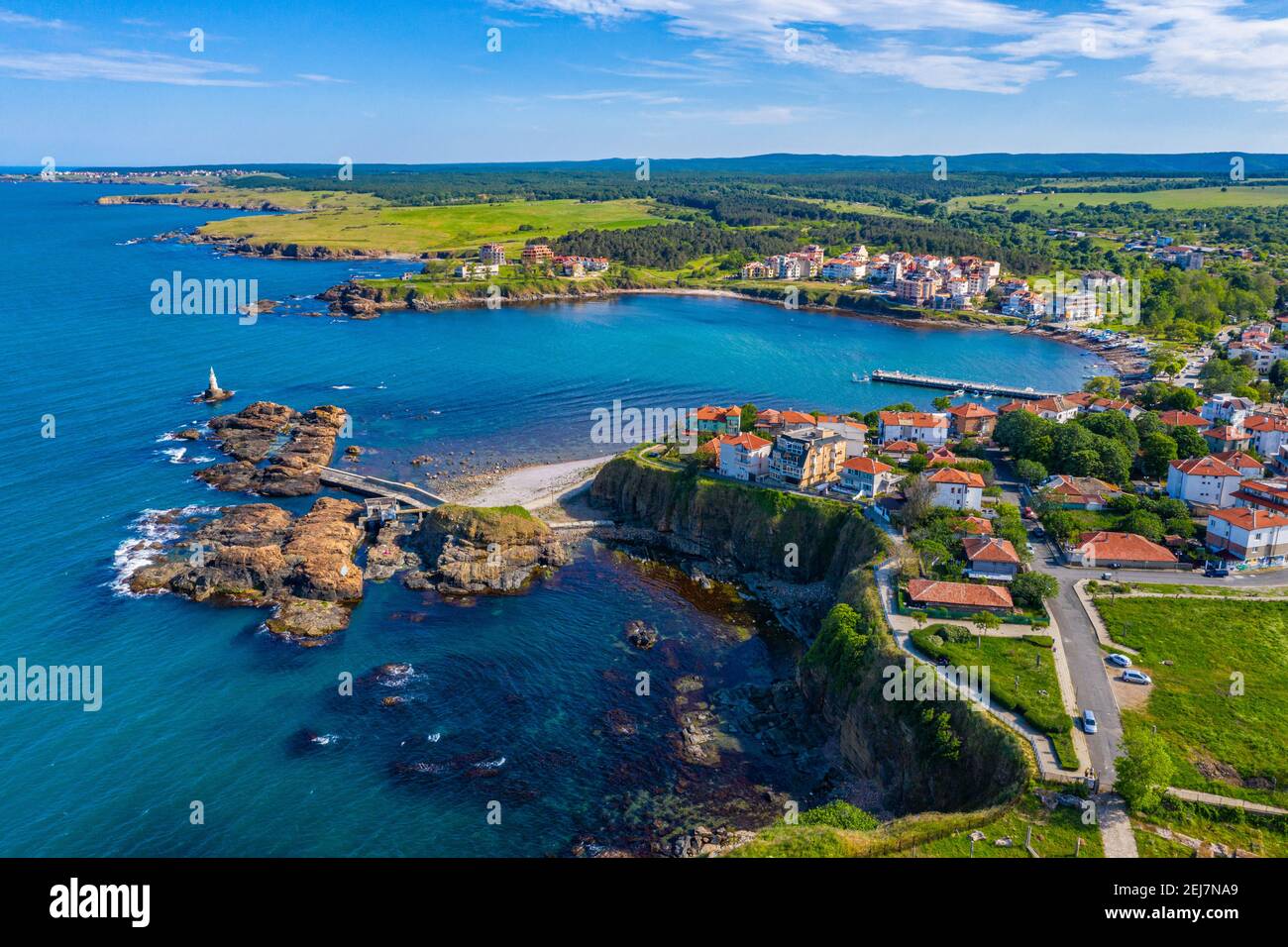 Aerial view of Bulgarian seaside town Ahtopol Stock Photo - Alamy