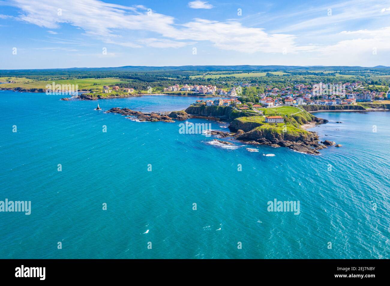 Aerial view of Bulgarian seaside town Ahtopol Stock Photo - Alamy