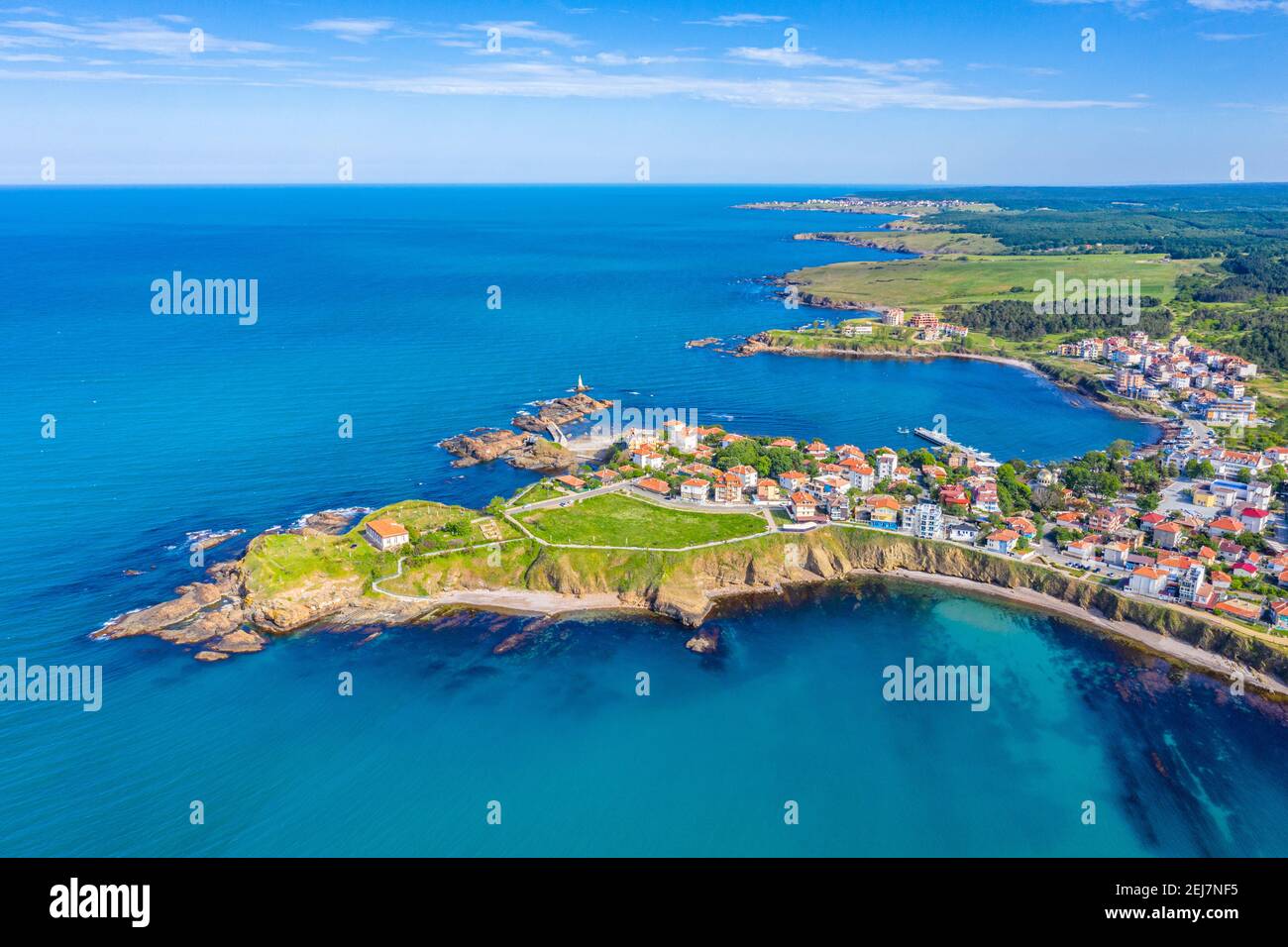 Aerial view of Bulgarian seaside town Ahtopol Stock Photo - Alamy