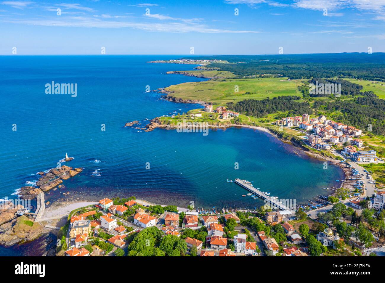 Aerial view of Bulgarian seaside town Ahtopol Stock Photo - Alamy
