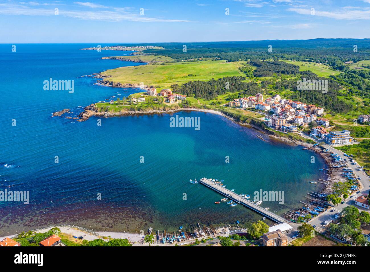 Aerial view of Bulgarian seaside town Ahtopol Stock Photo - Alamy