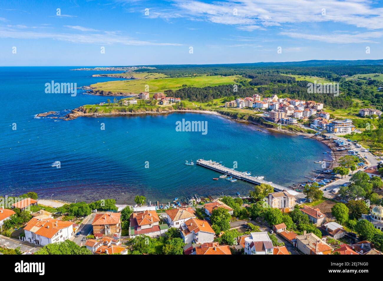 Aerial view of Bulgarian seaside town Ahtopol Stock Photo - Alamy