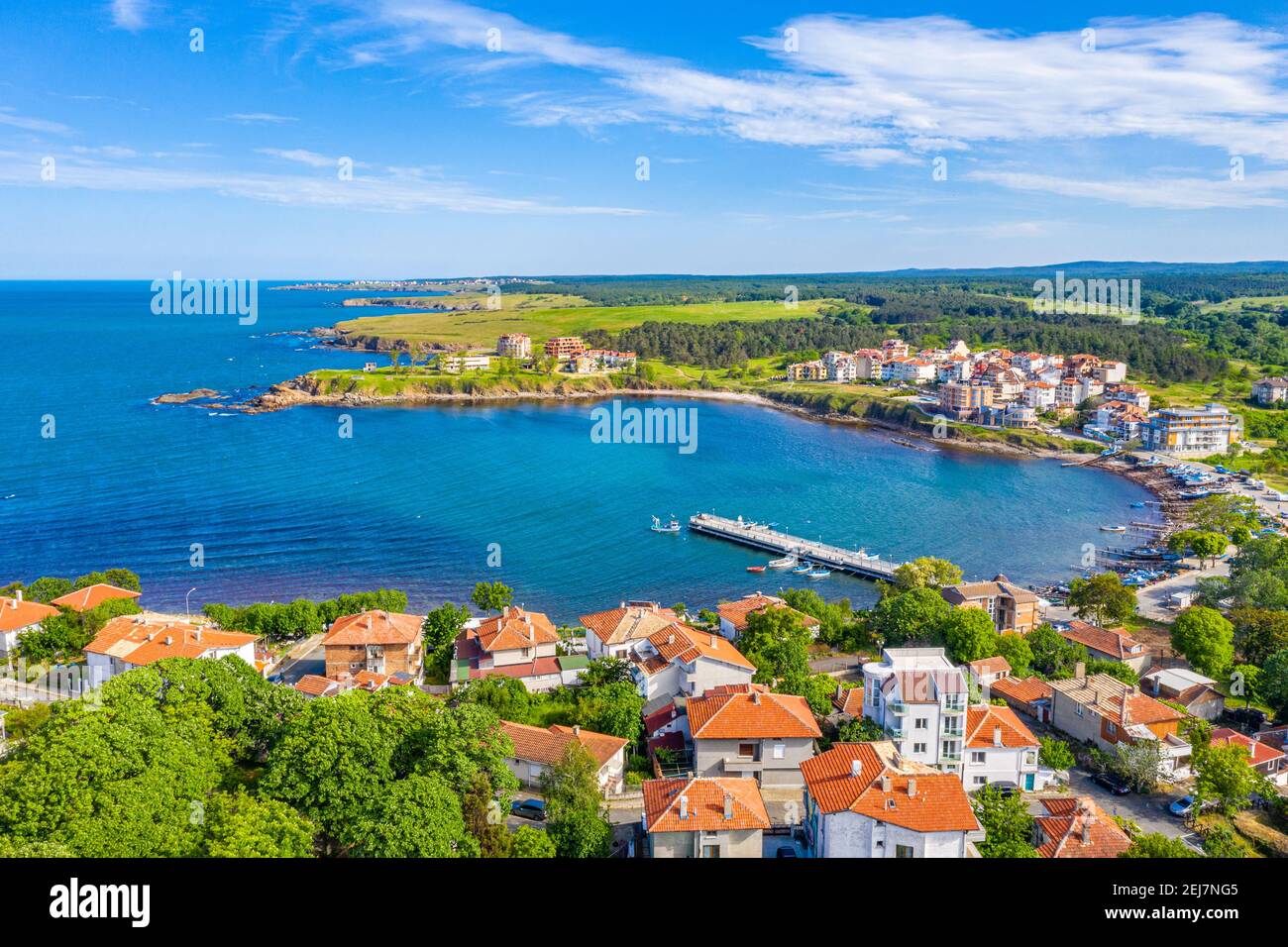 Aerial view of Bulgarian seaside town Ahtopol Stock Photo - Alamy