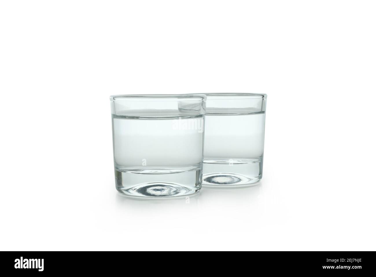 Two shots of vodka isolated on white background Stock Photo - Alamy
