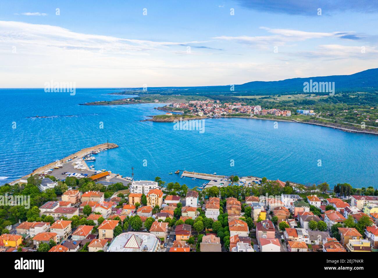Aerial view of Bulgarian seaside town Tsarevo Stock Photo - Alamy