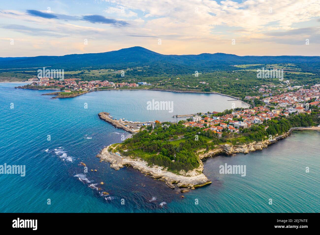Aerial view of Bulgarian seaside town Tsarevo Stock Photo - Alamy