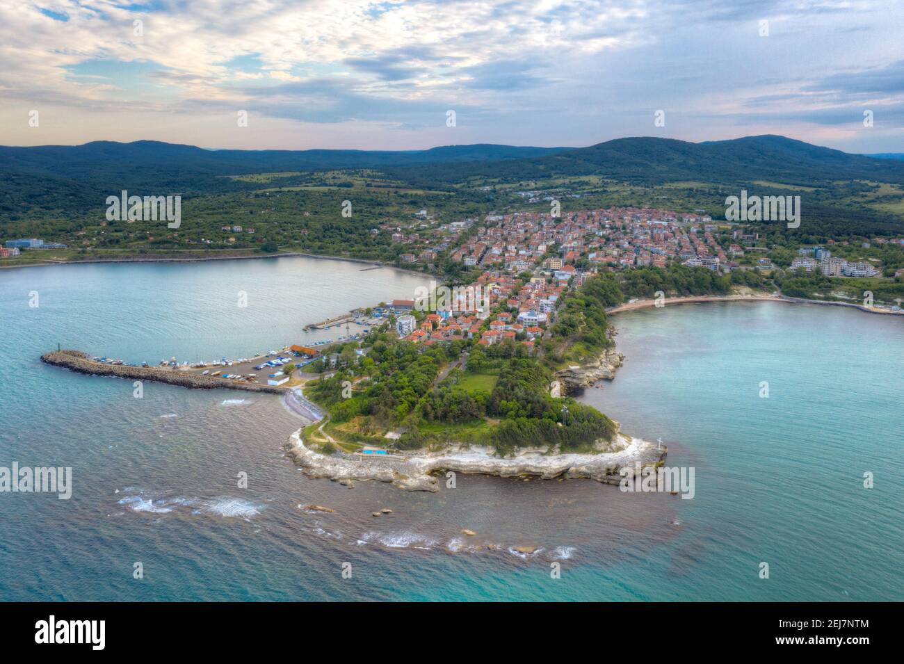 Aerial view of Bulgarian seaside town Tsarevo Stock Photo - Alamy