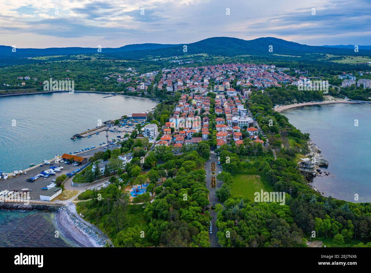 Aerial view of Bulgarian seaside town Tsarevo Stock Photo - Alamy