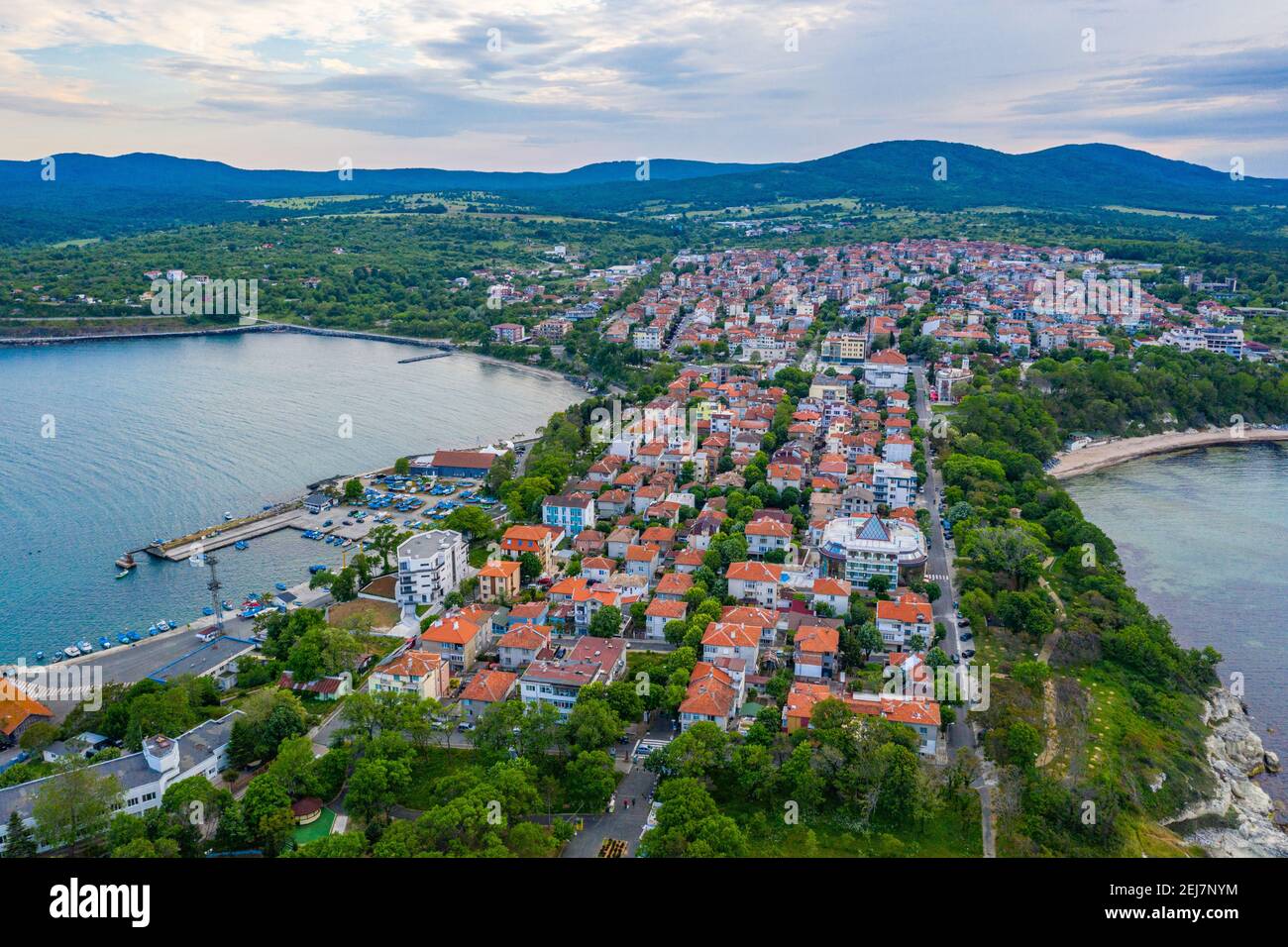 Aerial view of Bulgarian seaside town Tsarevo Stock Photo - Alamy