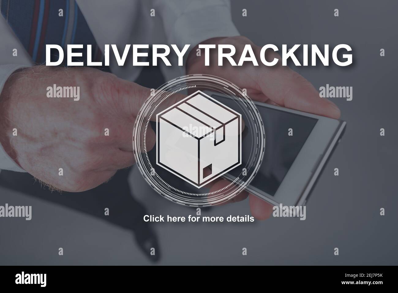Delivery tracking concept illustrated by a picture on background Stock ...