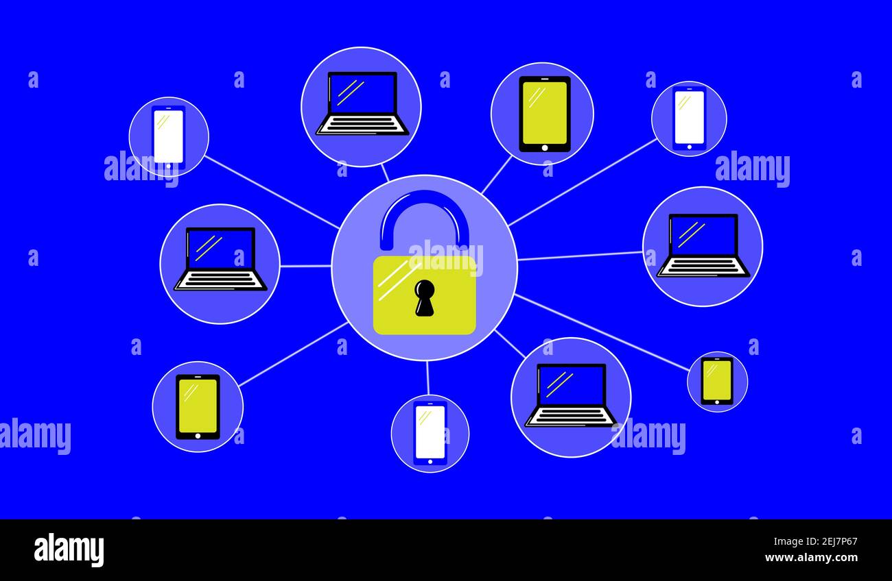 Illustration of a password protected concept Stock Photo - Alamy