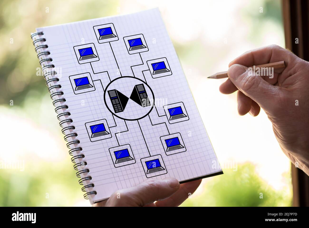 Hand drawing hosting concept on a notepad Stock Photo - Alamy