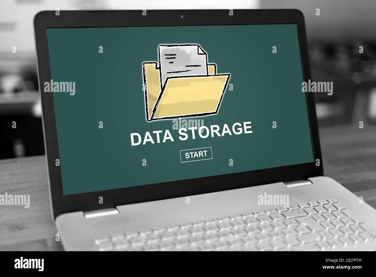 Laptop screen with data storage concept Stock Photo - Alamy
