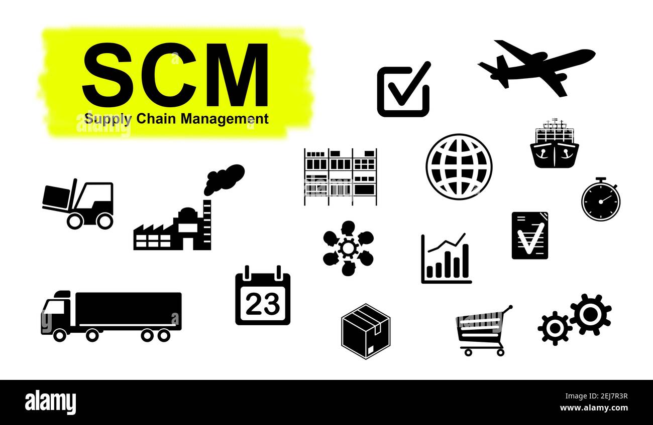 Illustration of a scm concept Stock Photo - Alamy