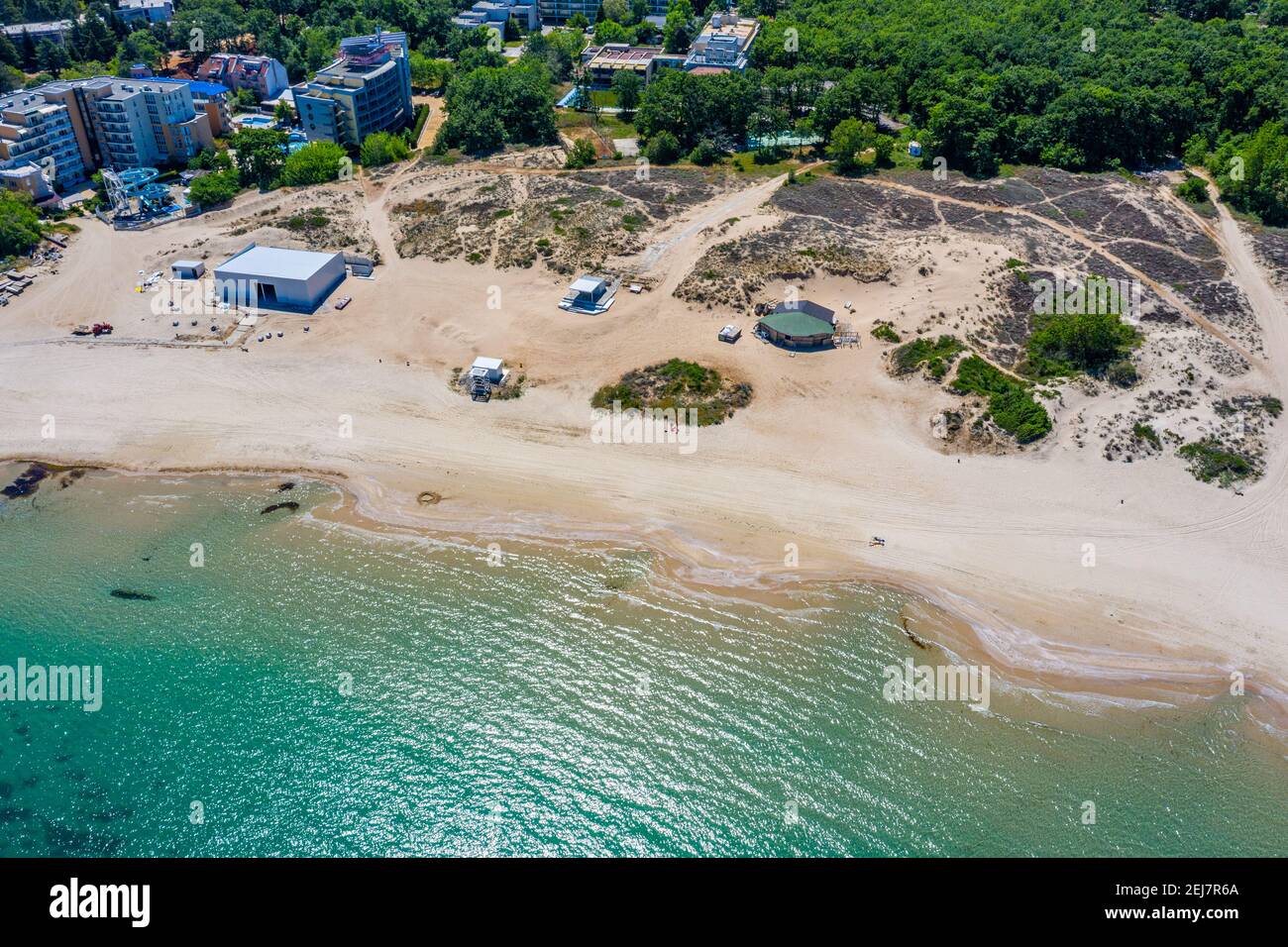 Aerial view of Atliman beach in Kiten, Bulgaria Stock Photo - Alamy