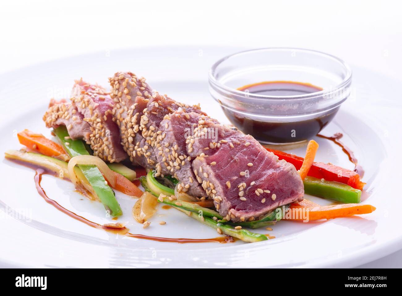 Teriyaki, typical Japanese dish of red tuna Stock Photo - Alamy