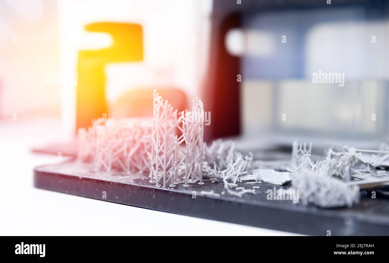 Defects in printing plastic on 3D printer in innovation laboratory ...