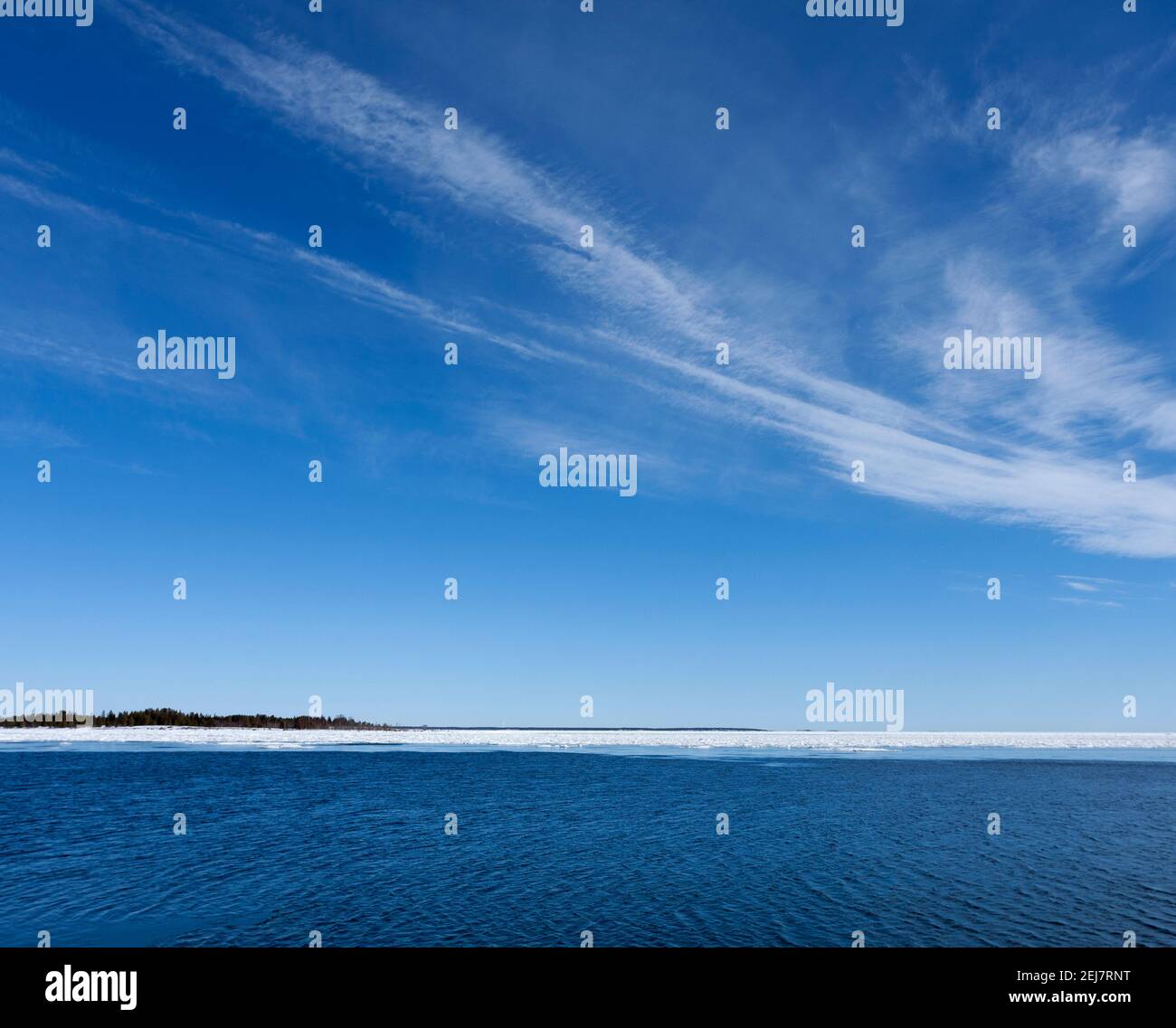Coast, coastline and shore of the Baltic Sea in March during the day ...