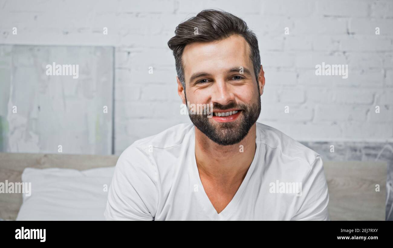 Bearded man smiling inside hi-res stock photography and images - Alamy