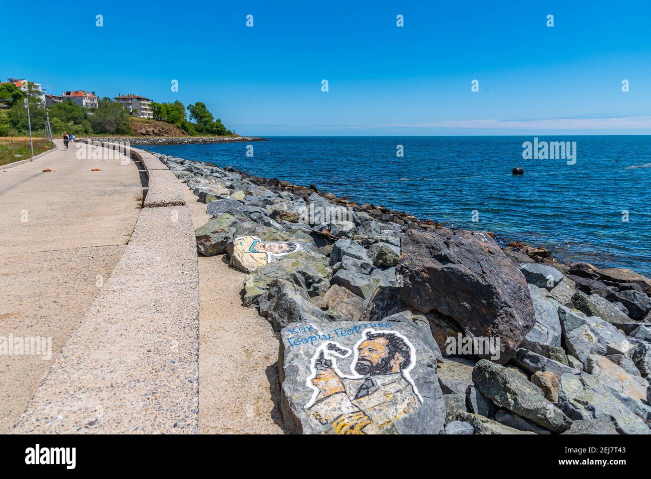 View of a seaside promenade at Primorsko, Bulgaria Stock Photo - Alamy
