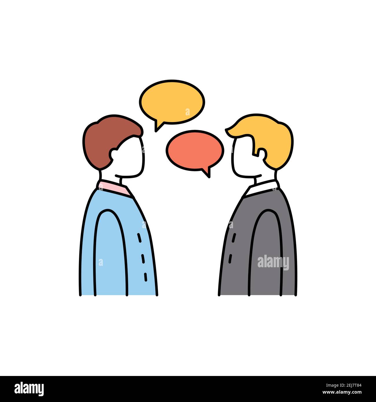 Communication with people color line icon. Pictogram for web page ...