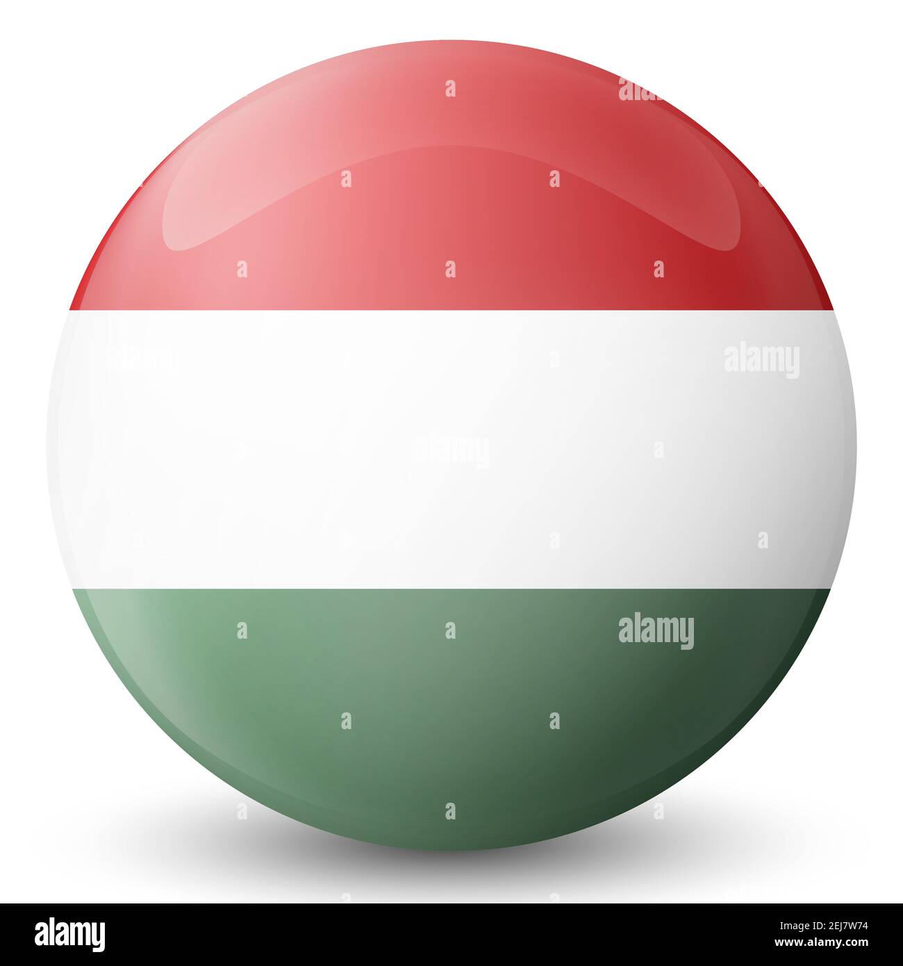 Glass light ball with flag of Hungary. Round sphere, template icon ...