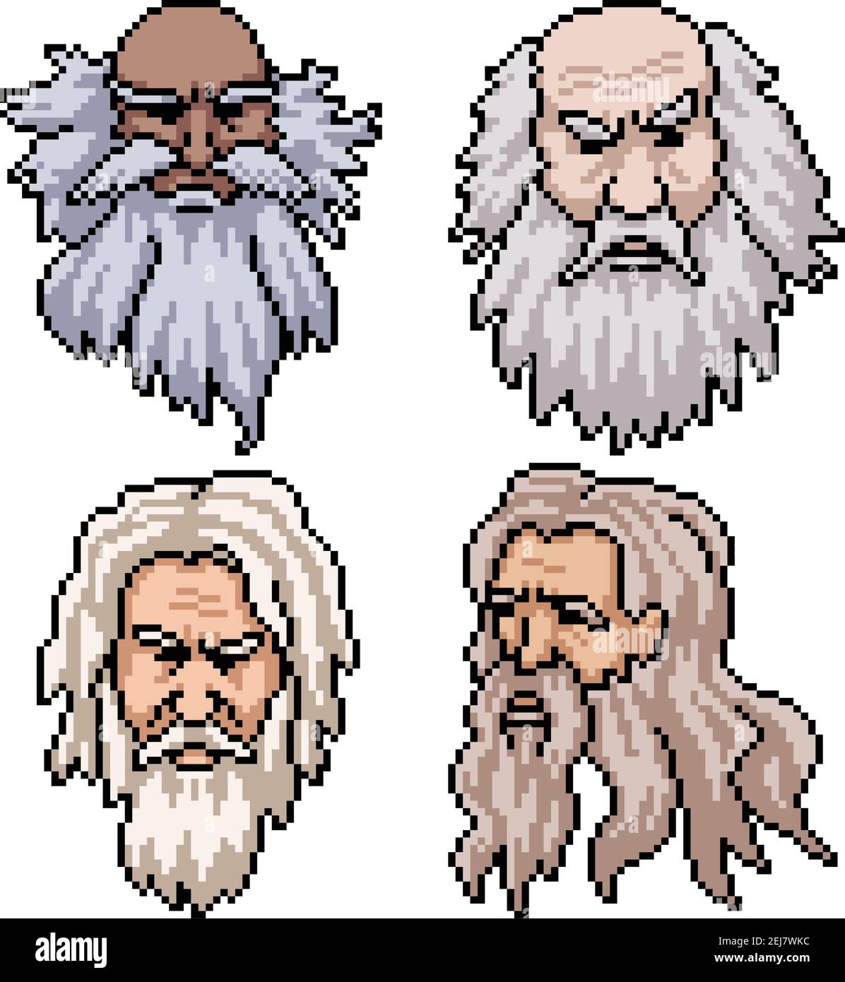 Portrait old man gray beard Stock Vector Images - Alamy