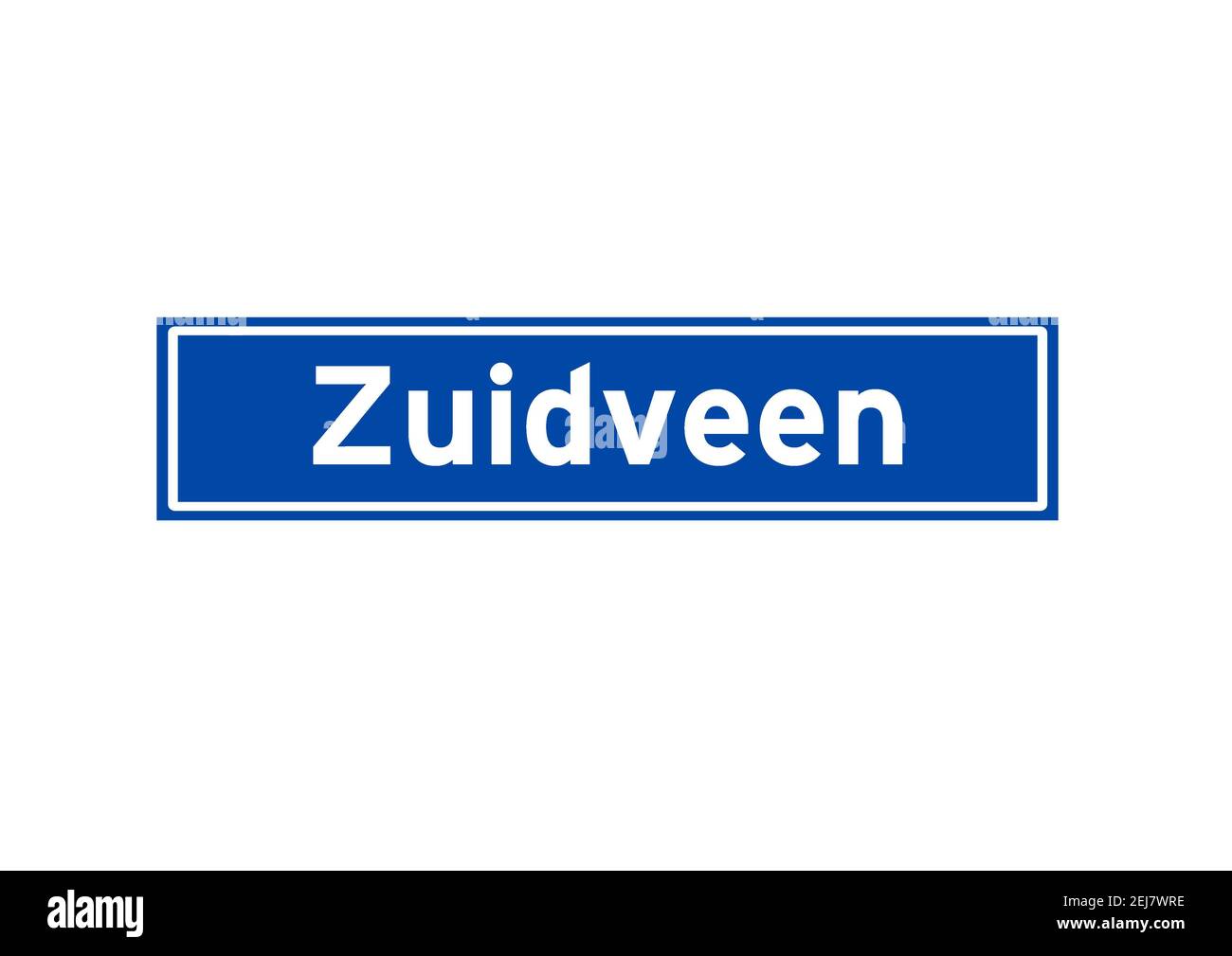 Zuidveen isolated Dutch place name sign. City sign from the Netherlands ...