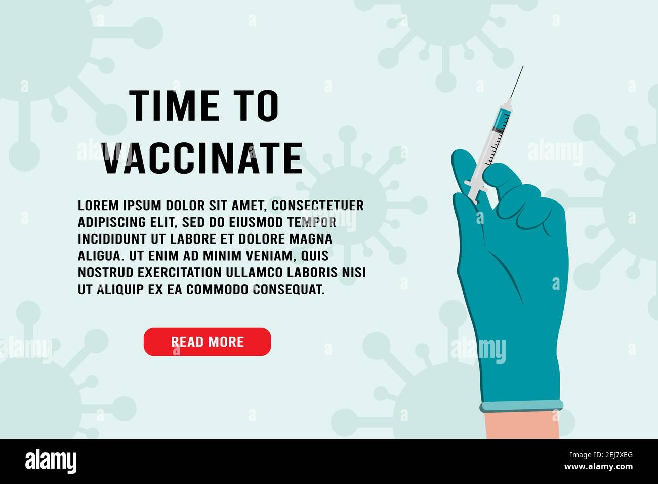 Vaccination concept design, poster. Time to vaccinate banner. syringe ...
