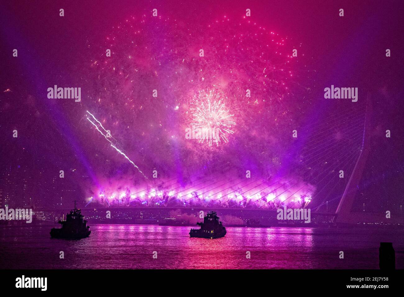 ROTTERDAM, Erasmusbrug, 01-01-2020, The largest, most impressive and ...