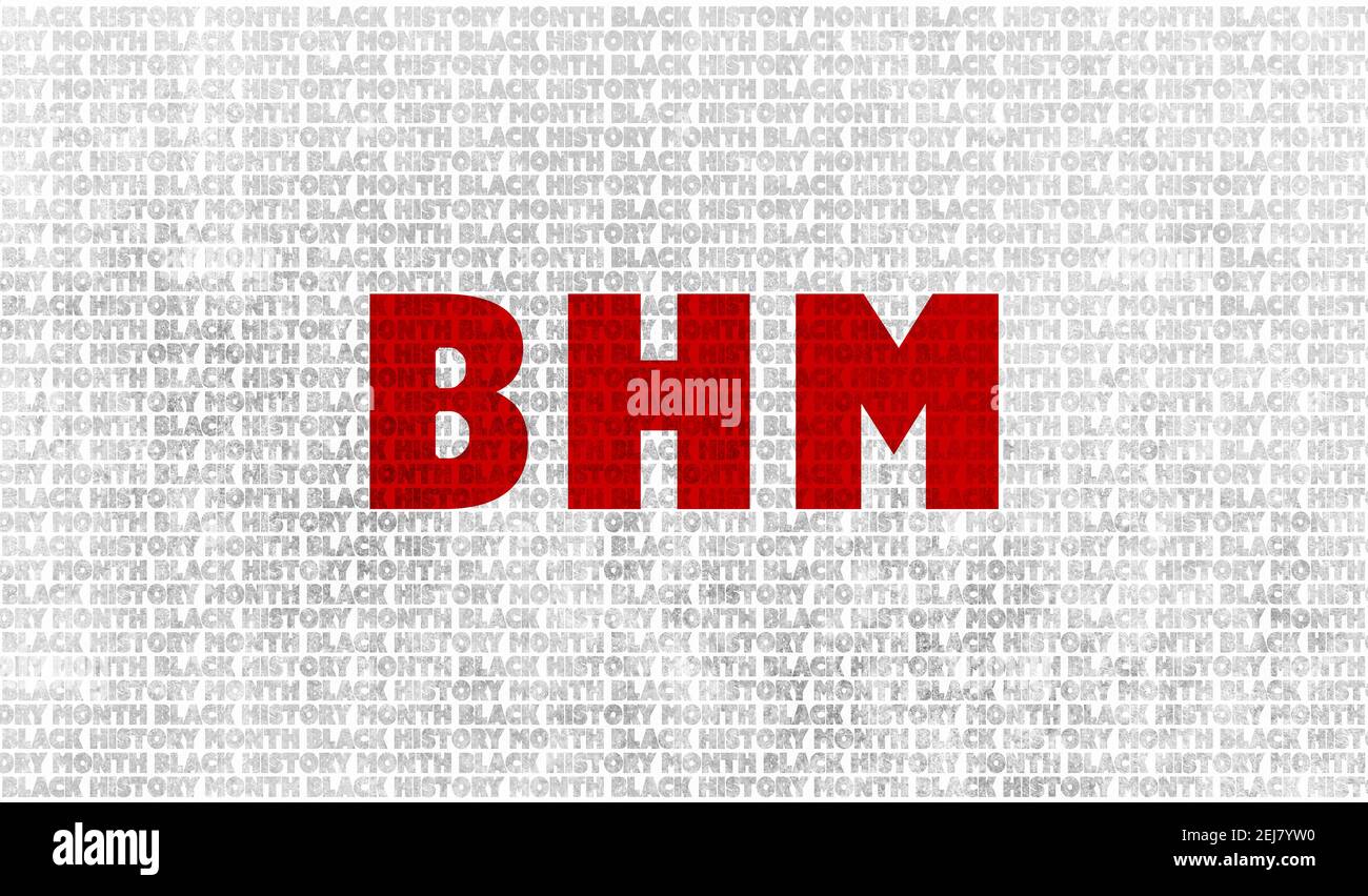A white and red colored BHM Black History Month background graphic ...