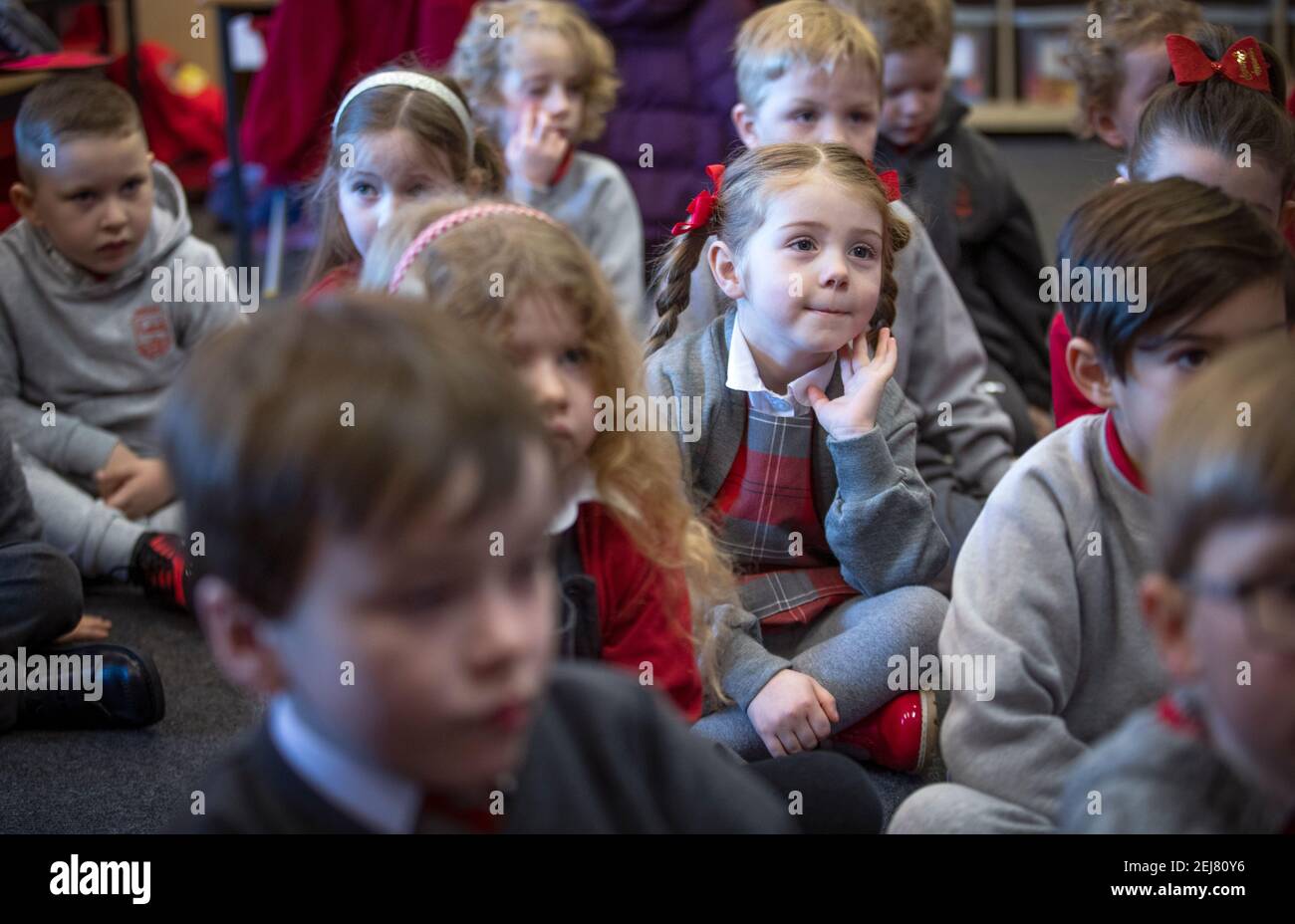 P1 pupils during their first day back at Inverkip Primary School in ...