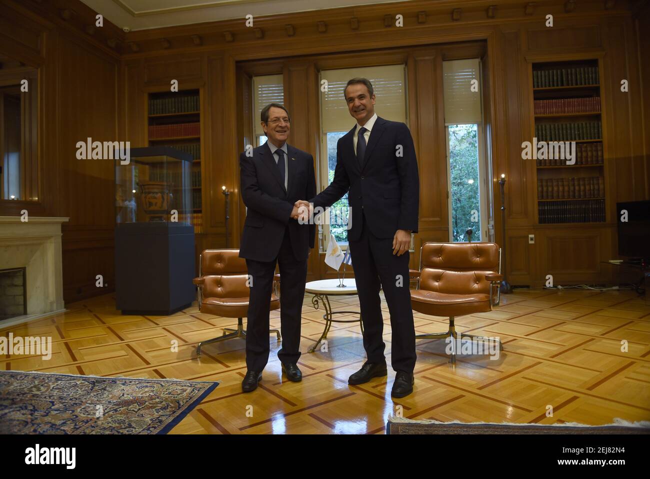 Handshake of President of the Republic of Cyprus Nicos Anastasiades ...