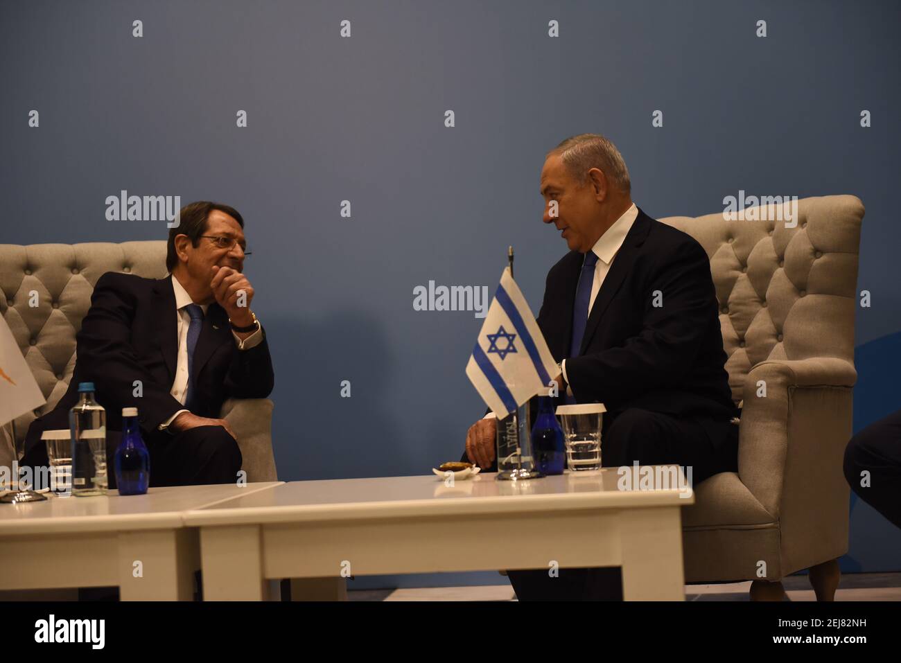 President of the Republic of Cyprus Nicos Anastasiades (left), and ...