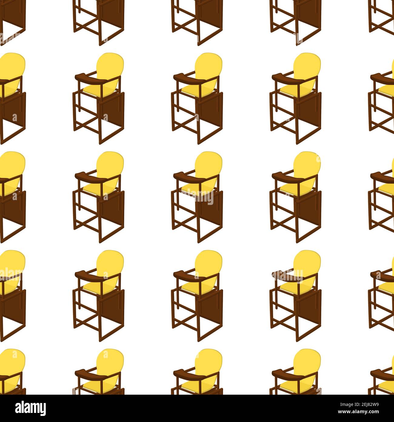 Illustration on theme colorful modern child high chair for baby feeding ...