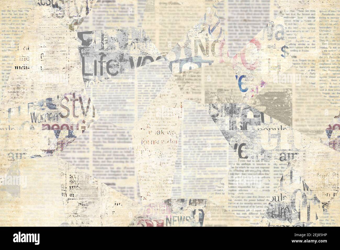 Newspaper paper grunge aged newsprint pattern background. Vintage old ...