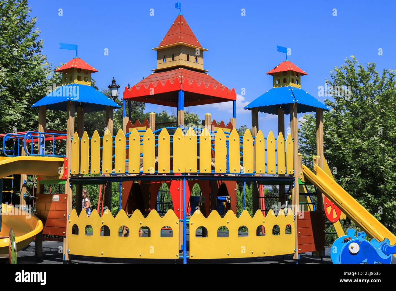 Beautiful wooden children s entertainment game complex - slides, stairs ...