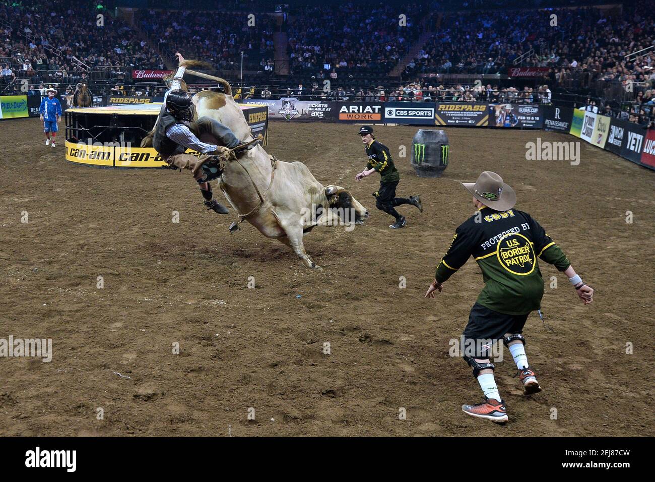 Professional bull rider Brady Fielder is thrown off ”Chuck & Larry ...