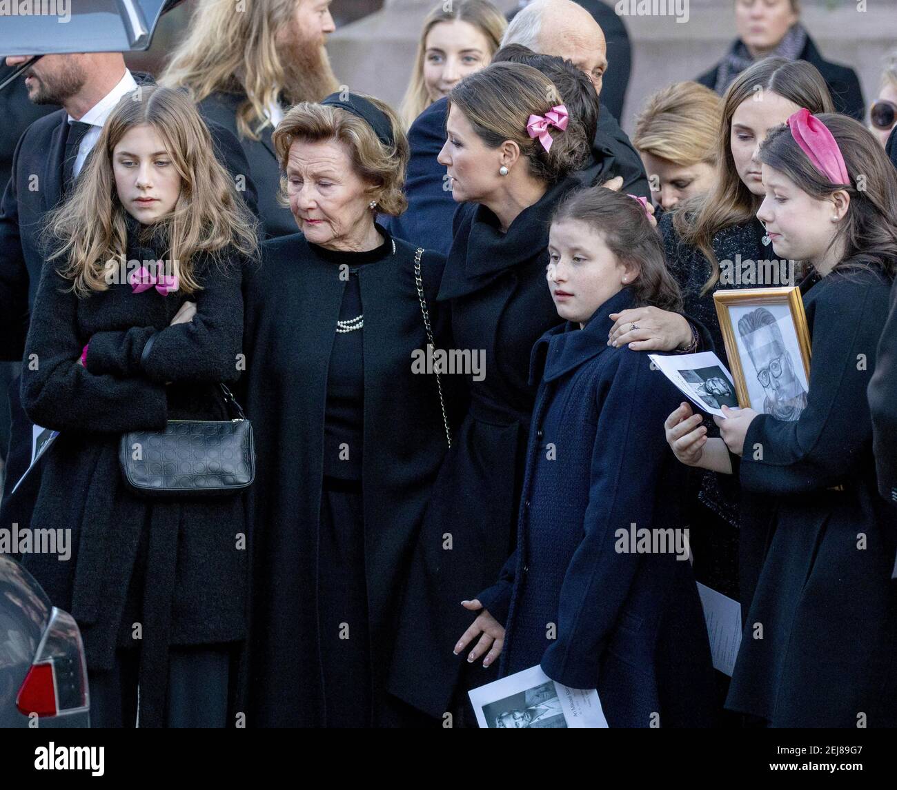 Norwegian royal family leaving the funeral of Ari Behn, the former ...