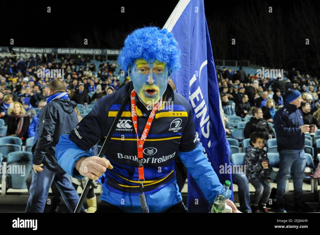 The Leinster fan enjoy the atmosphere during the Guinness PRO14 Round ...