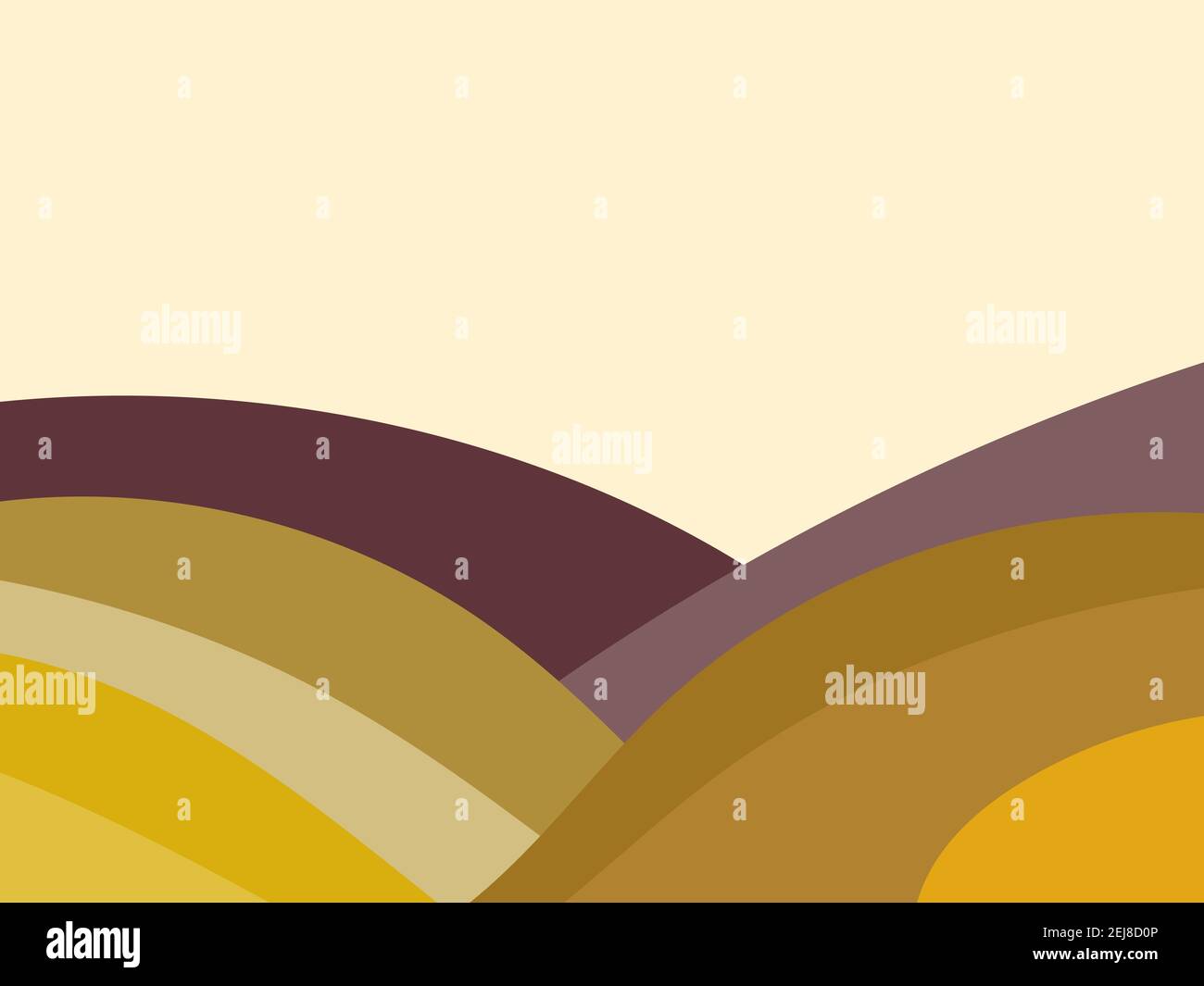 Desert wavy landscape with dunes in a minimalist style. Flat design ...