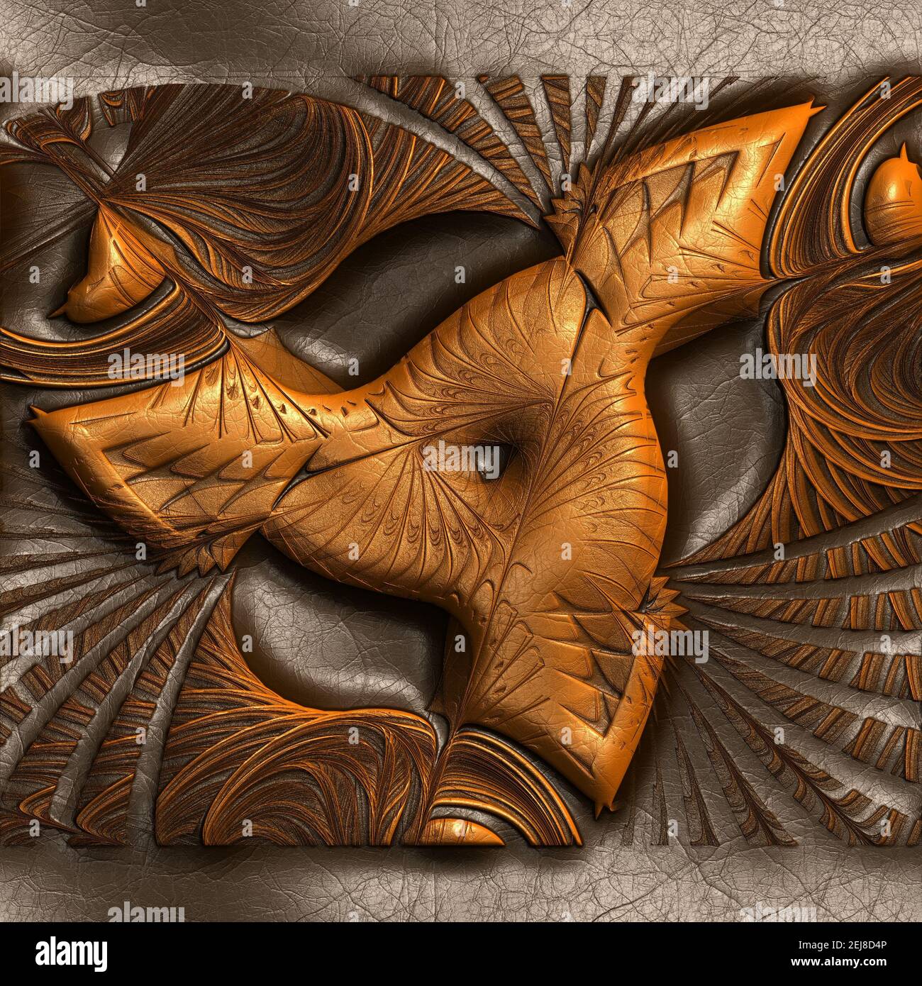 Luxury background with embossed fractal pattern on leather Stock Photo ...