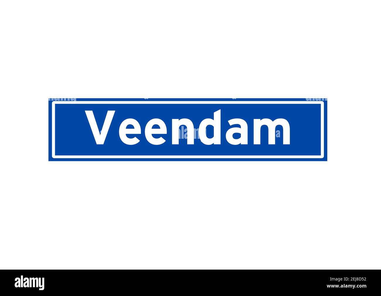 Veendam isolated Dutch place name sign. City sign from the Netherlands ...