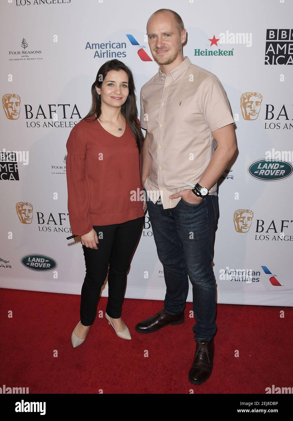 (L-R) Waad Al-Kateab and Edward Watts at The BAFTA Los Angeles Tea ...
