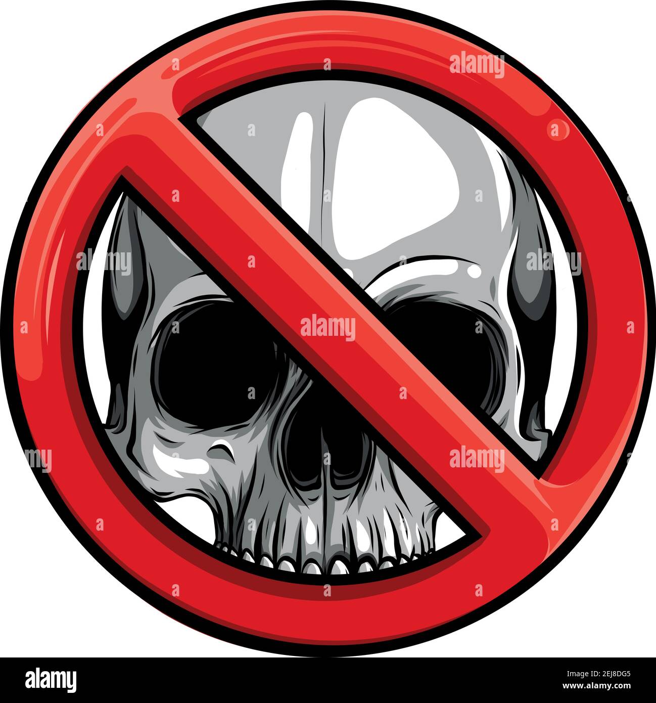Prohibited Warning skull icon. vector illustration design Stock Vector ...