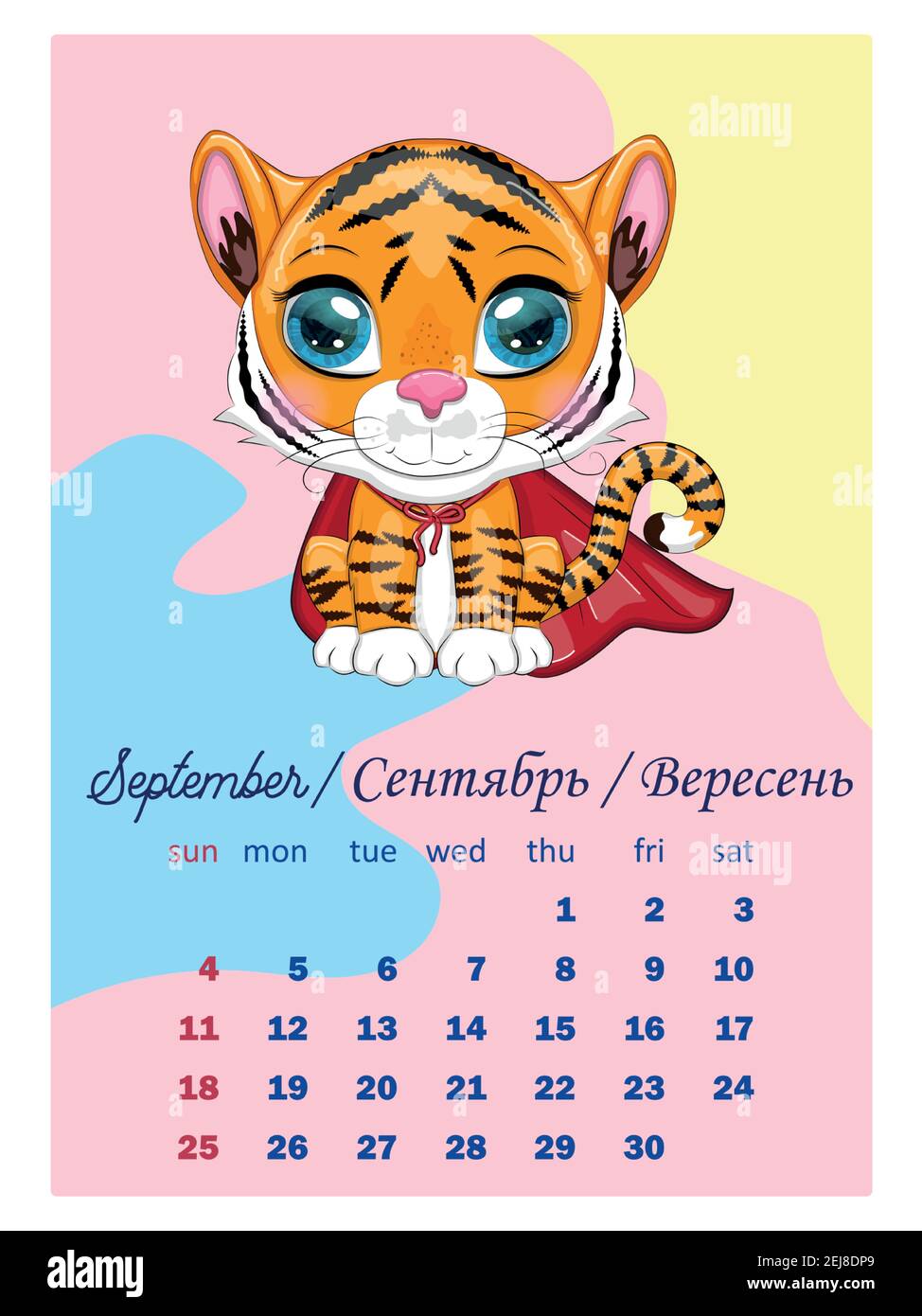 Calendar 2022. Tiger - a symbol of the new year. Chinese horoscope ...