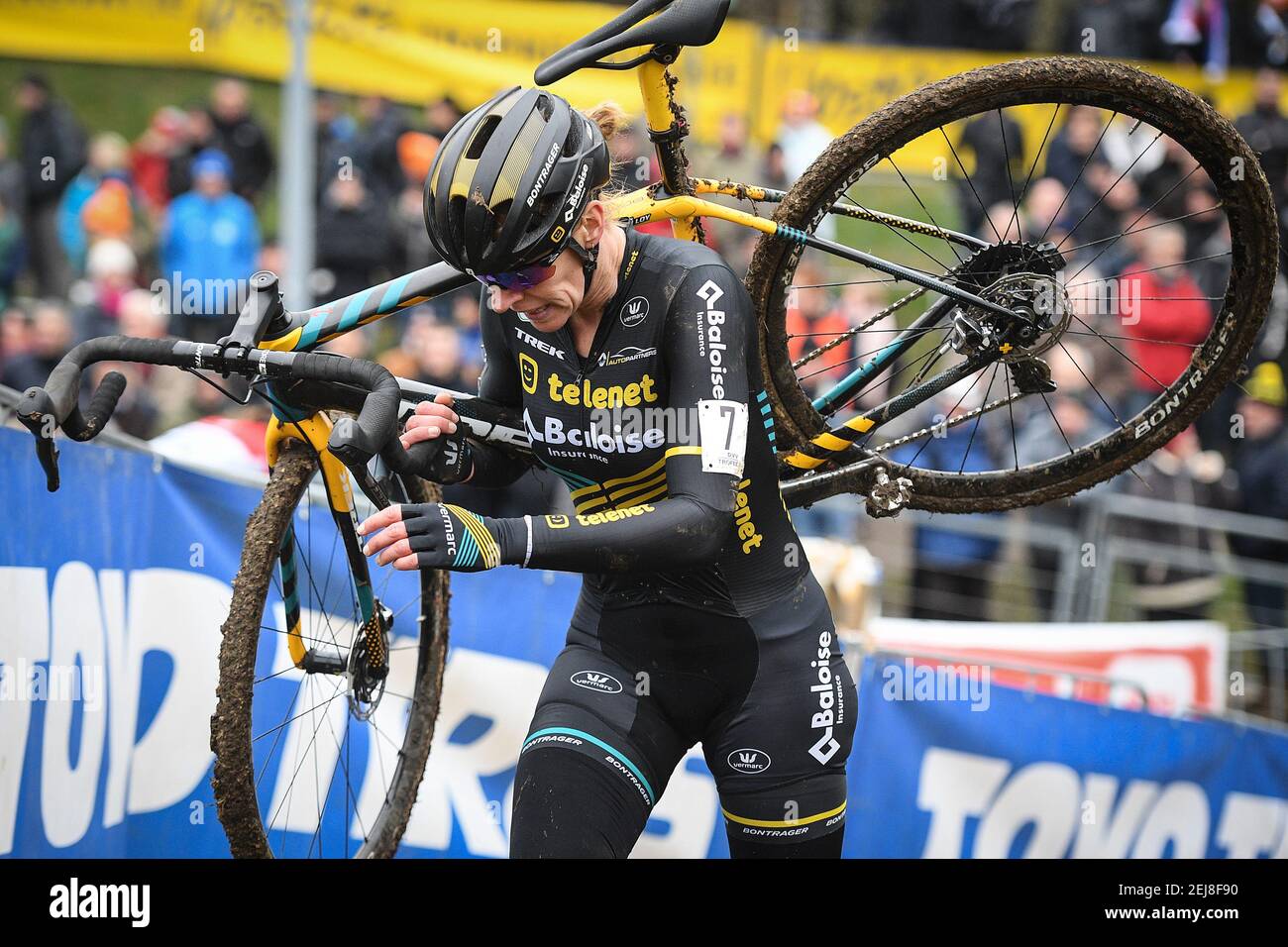 Belgian Ellen Van Loy pictured in action during the women elite race of ...
