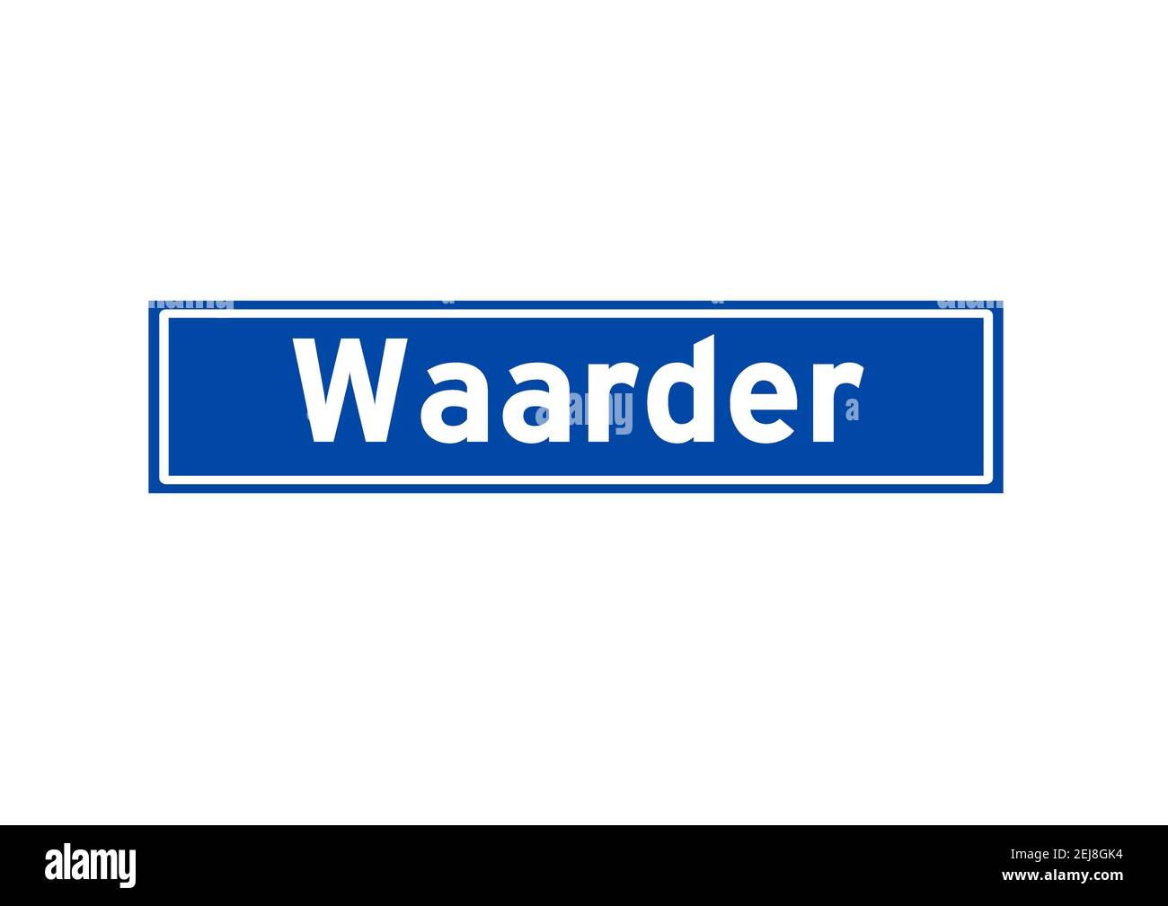 Waarder isolated Dutch place name sign. City sign from the Netherlands ...